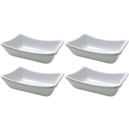 DanDiBo 4x Dipschalen Melamin Set Weiß 756 Snackschale Servierschale Klein Mini Saucenschälchen Soja