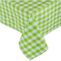 Homescapes Grün karierte Tischdecke aus 100% Baumwolle, 138 x 138 cm - Grün-Weiß