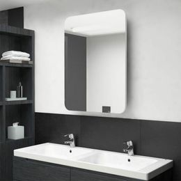 MAISONCHIC - LED-Spiegelschrank, Badschrank mit Spiegel, Badezimmerschrank fürs Bad Glänzend Weiß 60x11x80 cm KLI28471