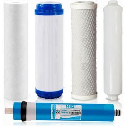 Rosmmel - Pack 4 Wasserfilter mit Membran für Universal-Umkehrosmose 5 Stufen