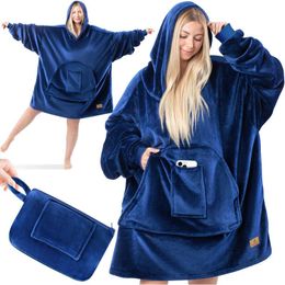 Kesser® Hoodie Decke Kuscheldecke mit Ärmeln Deckenpullover Vielseitig Tragbare Decke zum Anziehen für Damen & Herren Sweatshirt Warm Kuschelpullover