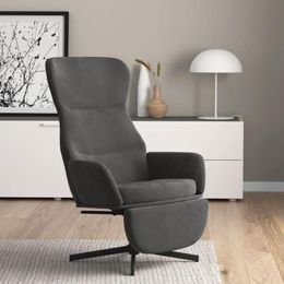 MAISONCHIC - Relaxsessel mit Fußstütze Wohnzimmerstuhl Stuhl für Esszimmer Wohnzimmer & Schlafzimmer Dunkelgrau Samt DE52690 - Grau