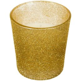 Kerze im glas teelicht - Höhe 8 cm Pailletten Gold - Feeric lights & christmas - Goldener Glitzer