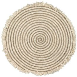 Kave Home - Gisel runder Teppich aus Jute und Baumwolle 120 cm