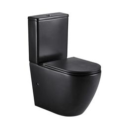 Modernes Stand-WC Keramik genova niedriger Spülkasten in schwarz