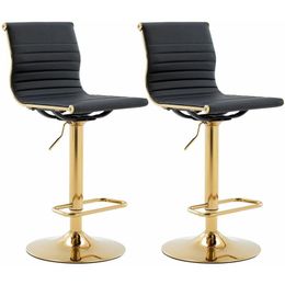 Wahson Office Chairs - 2er Set Barhocker höhenverstellbar Barstuhl aus PU-Leder Tresenhocker für Kücheninseln, Schwarz