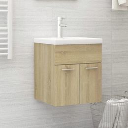 Waschtischunterschrank Waschbeckenunterschrank - Badschrank Badmöbel Sonoma-Eiche 41x38,5x46cm Holzwerkstoff -BNC58332