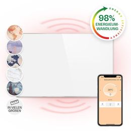 Klarstein Wonderwall Smart Infrarotheizung 80x120cm App-Steuerung 960W Wochentimer IP24 - Weiß