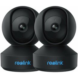 2K 4MP 2,4/5 GHz wlan Überwachungskamera Innen, Pan&Tilt, Bewegungserkennung, Zwei-Wege-Audio, E1 Pro (Schwarz), 2 Pack - Reolink