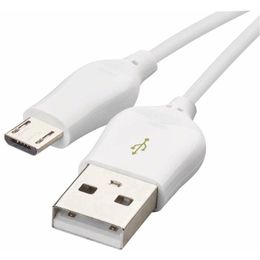 EMOS USB-Kabel 2.0, A-Stecker + Micro B-Stecker, 1 m Kabellänge, High Speed Datenübertragung 480 Mbit/s, weiß, SM7004W