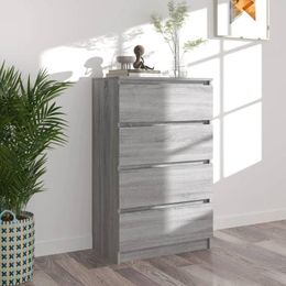 MAISONCHIC Sideboard Kommode für Wohnzimmer Küche Grau Sonoma 60x35x98,5 cm Holzwerkstoff DE53304