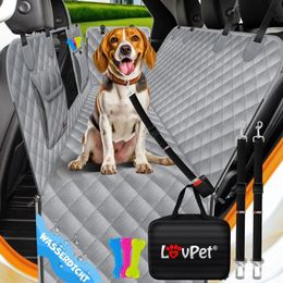 Lovpet - 2in1 Hundedecke für Auto Rückbank & Kofferraum mit Seitenschutz und Sichtfenster Kofferraumschutz - Wasserabweisende Hunde Autoschondecke