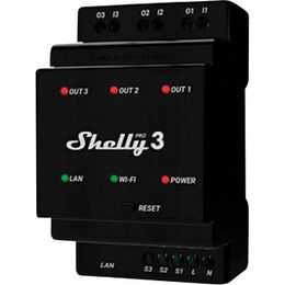 Shelly WLAN & LAN Schaltaktor Pro 3, 3x 16 A, Bluetooth