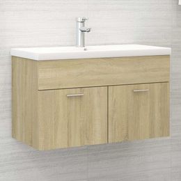 Waschtischunterschrank Waschbeckenunterschrank - Badschrank Badmöbel Sonoma-Eiche 80x38,5x46cm Holzwerkstoff -BNC40958