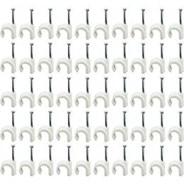 Nagelschellen für Kabel ø 7- 9 mm, 50 Stück, mit Stahlnagel 25 mm - Eurotools