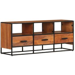 TV-Schrank, TV-Lowboard, tv Möbel, Fernsehschrank Moderner Stil 110x30x45 cm Massivholz Akazie NMKS58524 MAISONCHIC