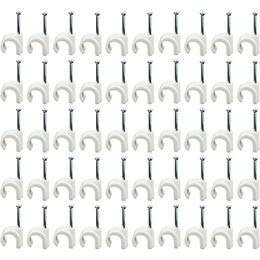 Nagelschellen für Kabel ø 10-14 mm, 50 Stück, mit Stahlnagel 30 mm - Eurotools