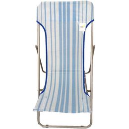 Garden Friend Beach Liegestuhl aus Stahl 45x72x70h cm Farbe Hellblau gestreift