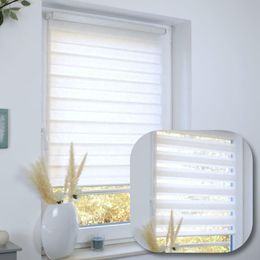 Duo Rollo Doppelrollo Jalousie Duorollo Fensterrollo ohne bohren Natur 45 cm 150 cm - Natur