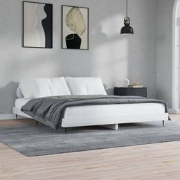 Bettgestell - Schlafzimmerbett/Doppelbett - Erwachsenenbett Hochglanz-Weiß 140x200 cm Holzwerkstoff XTJTE981806 MAISONCHIC