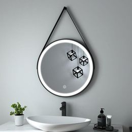 Badspiegel mit Beleuchtung Rund led Wandspiegel Touch Kühles Weißes Licht Badezimmerspiegel 60cm - Heilmetz
