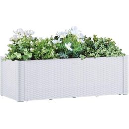 Garten-Hochbeet,Blumenkasten,Pflanzkasten mit Selbstbewässerungssystem Weiß 100x43x33 cm VMEC562096 MAISONCHIC