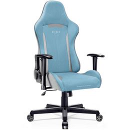 X-ST4RTER Gaming Stuhl Chair Bürostuhl Schreibtischstuhl Ergonomisch Stoffbezug 2D Armlehnen Kippmechanismus (Hellblau) - Diablo