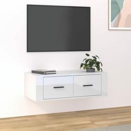 TV-Möbel,TV-Schrank,TV-Lowboard,TV-Wandschrank Hochglanz-Weiß 80x36x25 cm Holzwerkstoff -MAISONCHIC14265