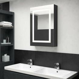 LED-Spiegelschrank, Badschrank mit Spiegel, Badezimmerschrank fürs Bad Glänzend Schwarz 50x13x70 cm KLI34454 MAISONCHIC