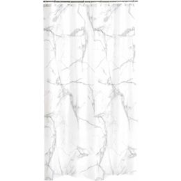 Duschvorhang marbre, 180 x 200 cm, weiß