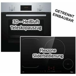 Herdset Bosch Einbau-Backofen Edelstahl Serie 2 mit Midea Induktionskochfeld - autark, 80 cm