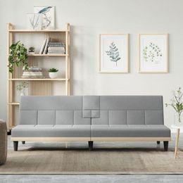 Schlafsofa mit Getränkehaltern, Schlafcouch, Sofabett, Wohnzimmersofa Hellgrau Stoff WFV4011 MAISONCHIC