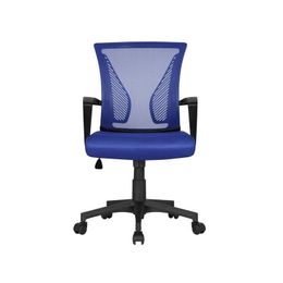 Yaheetech - Bürostuhl Schreibtischstuhl ergonomischer Drehstuhl Chefsessel höhenverstellbar Sportsitz Mesh Netz Stuhl Blau