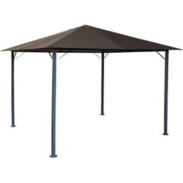 Metall Garten Pavillon Nizza 3x3m Antik Partyzelt Taupe / Beigegrau ral 7006