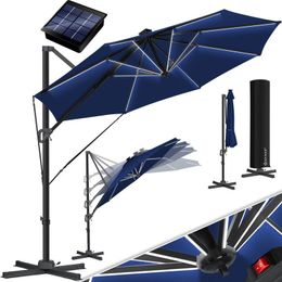 Kesser® Sonnenschirm Ampelschirm SUN Rund XL Ø330 cm Inkl. Abdeckung + Windsicherung 7-Fach Verstellbar Drehbar Neigbar Kippbar Groß 360° Drehbar