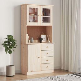 MAISONCHIC - Highboard,Kommode,Sideboard,Vitrine alta 77x35x165 cm Massivholz Kiefer VMEC349692