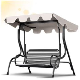 Sonnendach ersatzdach Hollywoodschaukel UV-Schutz Abdeckung Bezug Sonnenschirm Dachbezug Winddicht Dachplane Beige 210x145cm - Swanew
