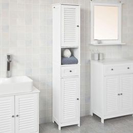 WYCTIN - Badezimmer Schrank 170x32x30cm Badmöbel Badkommode Badschrank Hochschrank weiß