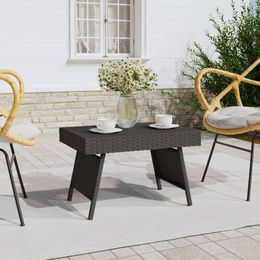 Beistelltisch,Kaffeetisch,Couchtisch Klappbar Schwarz 60x40x38 cm Poly Rattan VMEC335869 MAISONCHIC