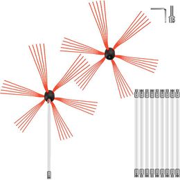 Mophorn - vevor Schornsteinbürste Schornsteinfegerbesen, 10 m Weiß Nylon Kaminbürste Ofenrohrbürste, Professionelle Kaminkehrbesen 30 mm Bürstenlänge