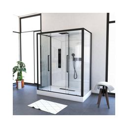 MARWELL Duschkabine White xxl 85 x 160 x 215 cm -wei� - Eckdusche - Komplettdusche - Dusche � Duschabtrennung - Duschwand - Dusche Komplett-SET- wei�e Dusche