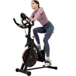 Merax Heimtrainer Speedbike Fitnessfahrrad, verstellbar mit Display und Pulsfrequenz, belastbar bis 120kg