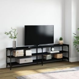 TV-Schrank TV-Lowboard Fernsehschrank Schwarz 180x30x50 cm Holzwerkstoff und Metall BRYJ897471 MAISONCHIC