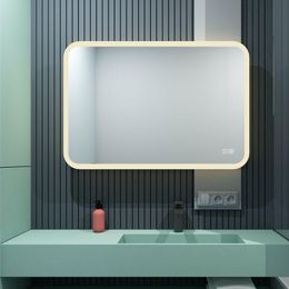 Meesalisa - lisa led Badspiegel 60x50cm Badezimmerspiegel mit Beleuchtung Warmweiß Touch Lichtspiegel Wandspiegel 50x60cm Beschlagfrei