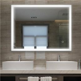 Lisa Badspiegel led 60x50cm Badezimmerspiegel mit 6000-6500k Beleuchtung Kaltweiß Touch Bad Spiegel Wandspiegel
