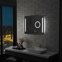 Badezimmer-Wandspiegel mit LED und Touch-Sensor Badspiegel Spiegel mit Licht 80×60 cm BNTED949480 MAISONCHIC