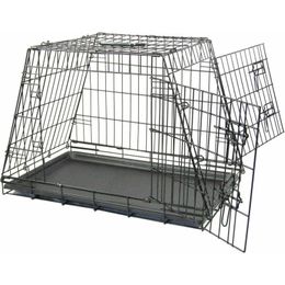 MaxxPet Hundebox 78x47x55 cm - Transportkäfig für Hund und Katze - Hundekäfig - Hundebox - 2 Öffnungen - Schwarz - black