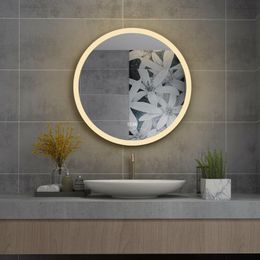 Lisa Badspiegel led Rund 60cm Kaltweiß 3000-6500k Badezimmerspiegel mit Beleuchtung Wandspiegel mit Touch Beschlagfrei