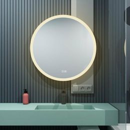 Lisa Badspiegel led Badezimmerspiegel mit Beleuchtung Rund 70cm, Wandspiegel mit Touch Anti-Beschlag Dimmbar 3 Lichtfarben