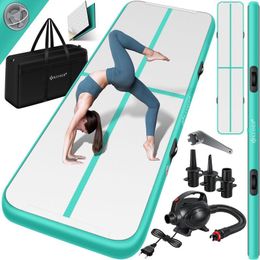 Kesser Turnmatte Aufblasbar Airtrack Fitness-Matte Gymnastikmatte 3/4/5/6m inkl. Tragetasche & elektr. Luftpumpe Yogamatte Tumbling Matten 500 x 100 x 10 cm